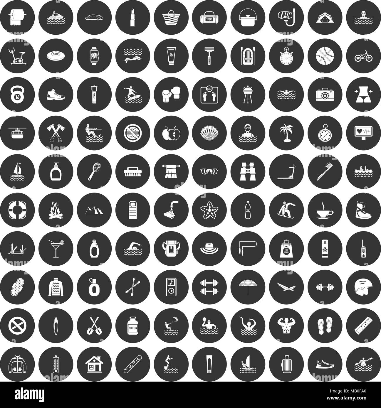 100 human health icons set black circle Stock Vector Image & Art - Alamy