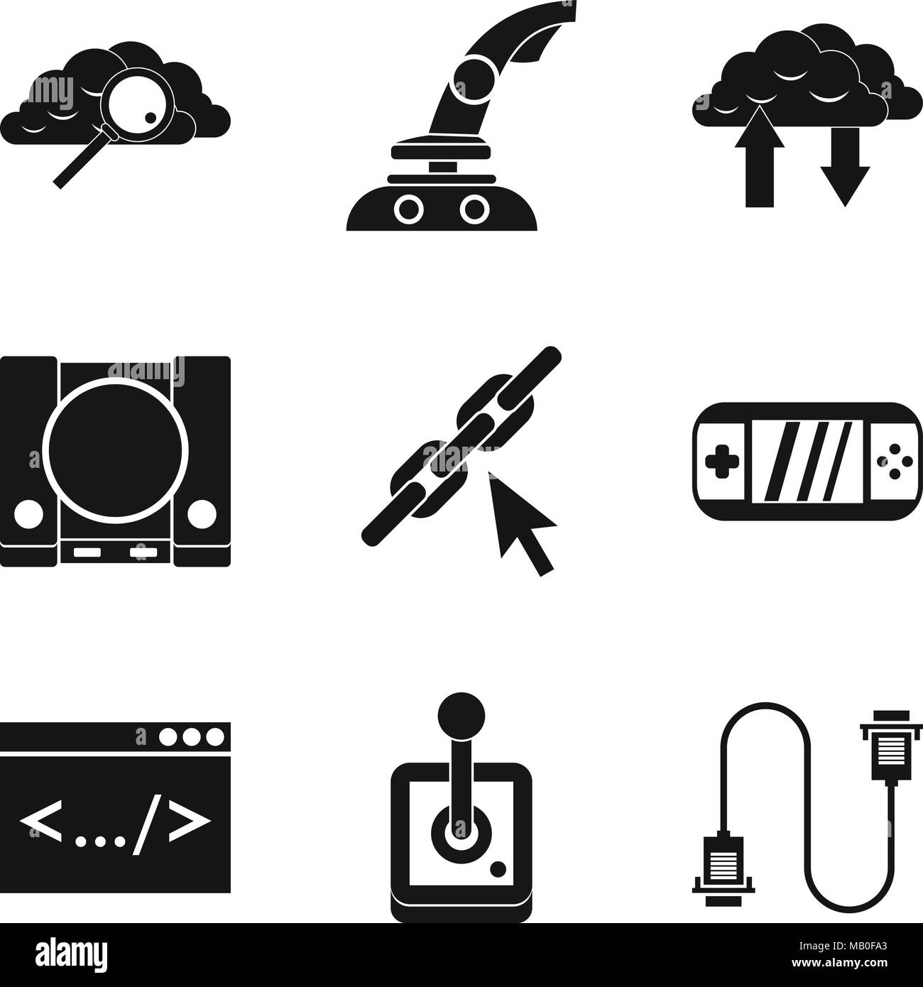 PC game icons set, simple style Stock Vector Image & Art - Alamy