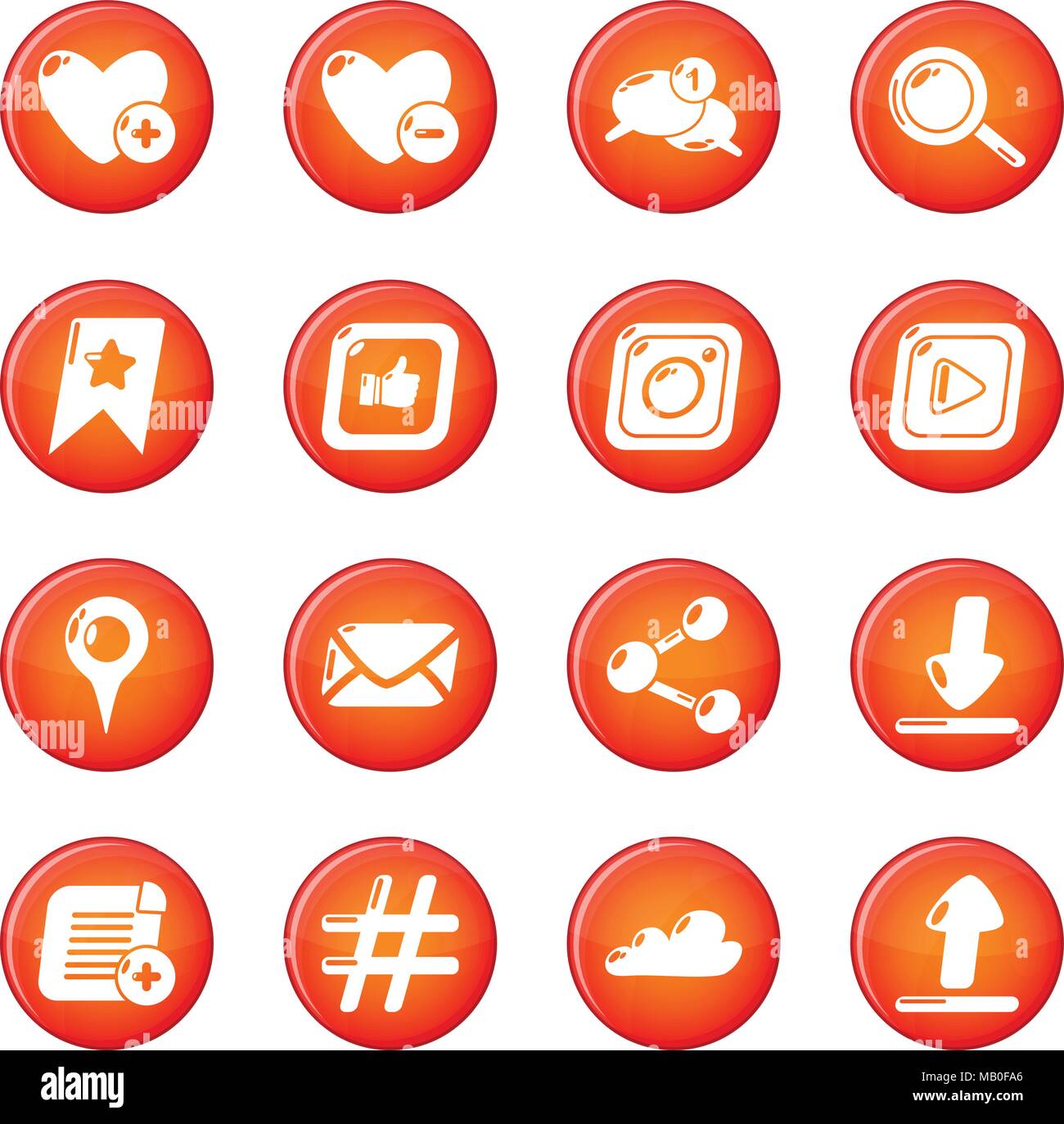Social network icons set red vector Stock Vector Image & Art - Alamy