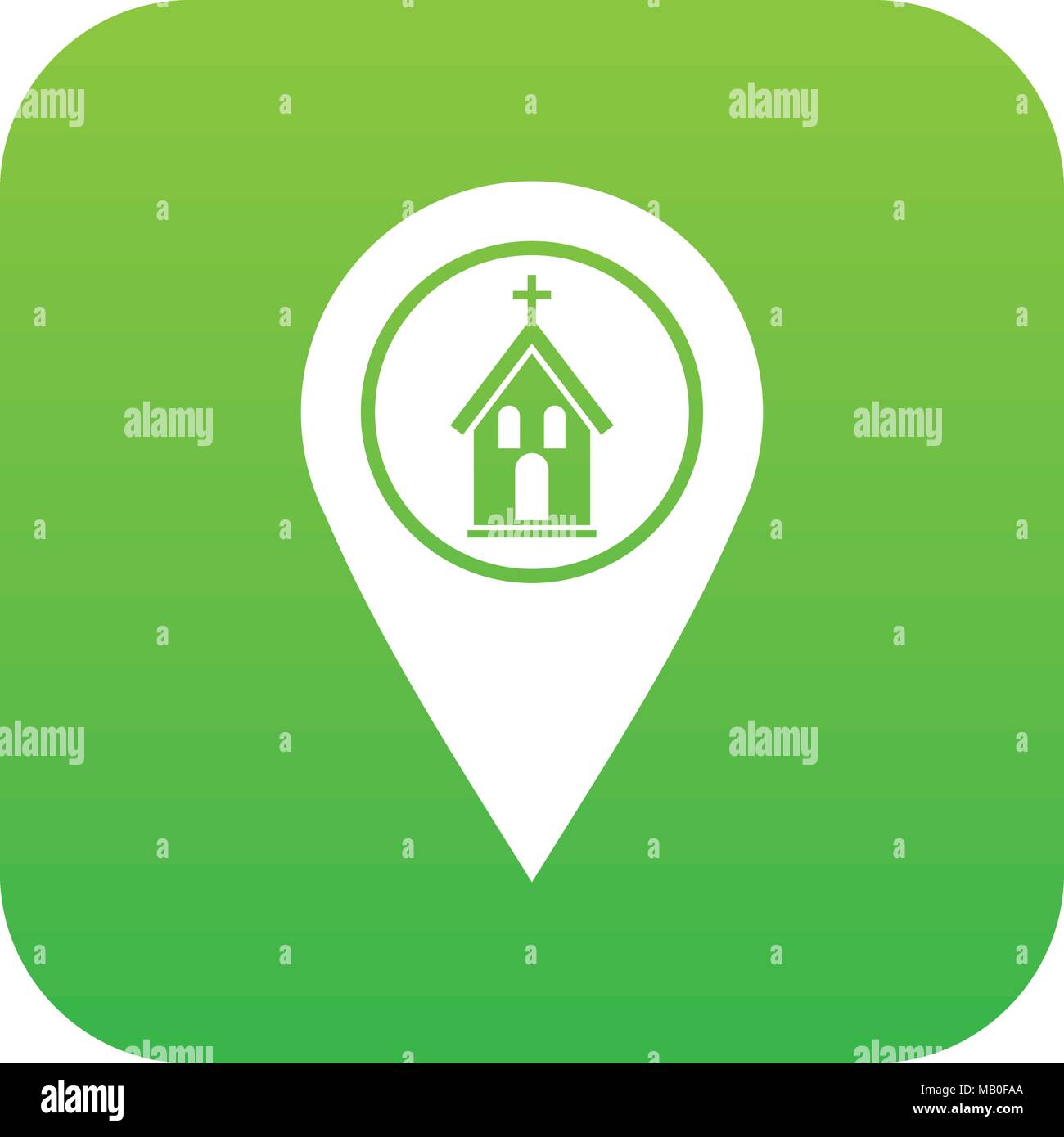 Map pointer with church icon digital green Stock Vector Image & Art - Alamy