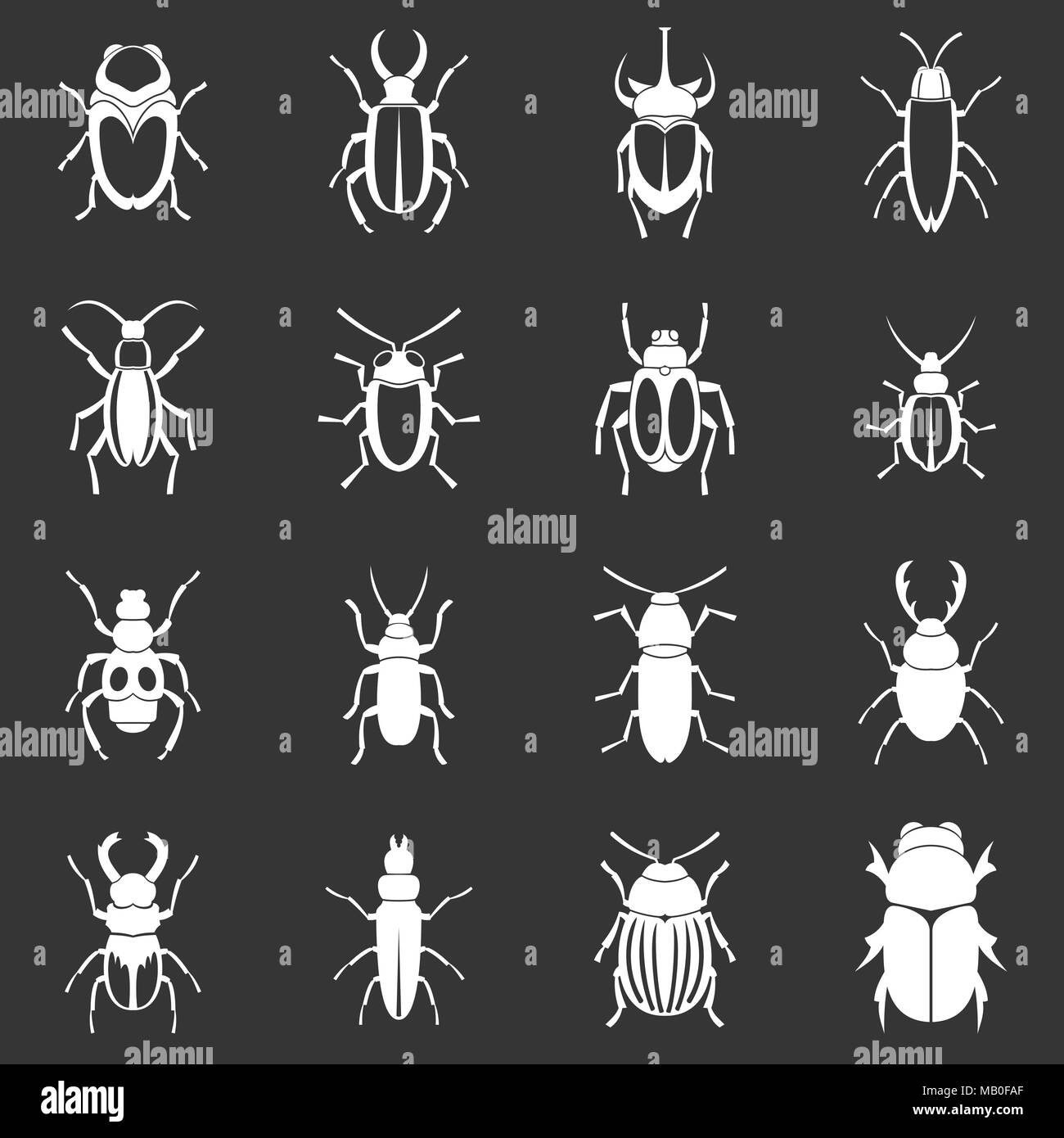 Bugs icons set grey vector Stock Vector Image & Art - Alamy