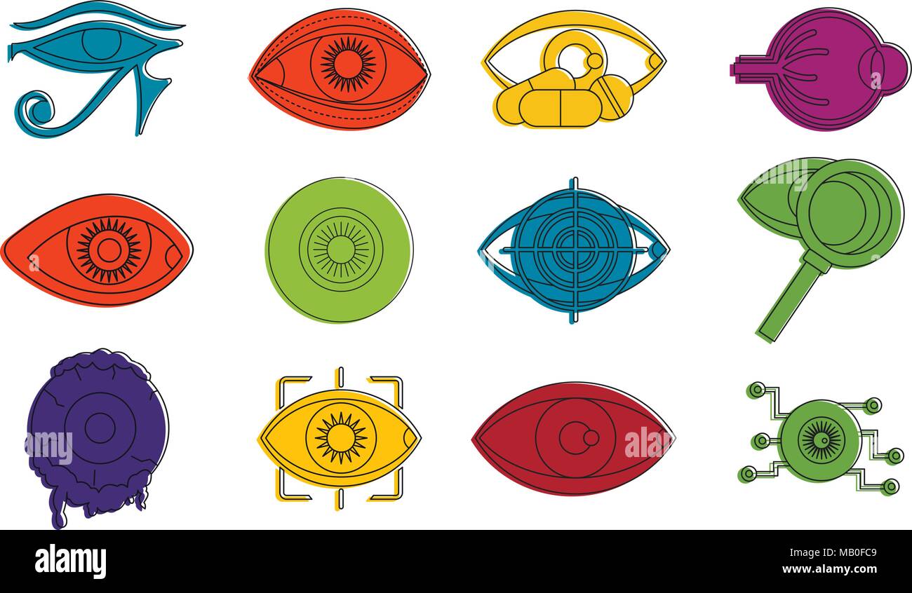 Human eye icon set, color outline style Stock Vector Image & Art - Alamy
