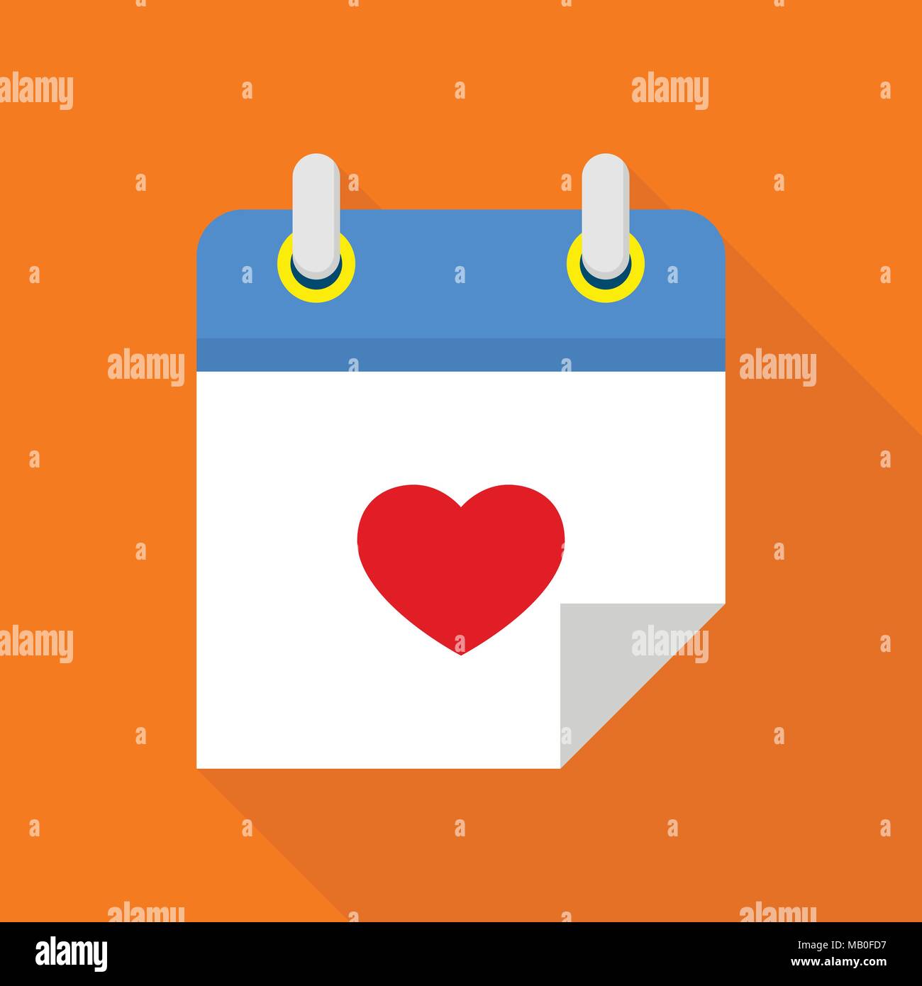 Heart calendar icon, flat style Stock Vector Image & Art - Alamy