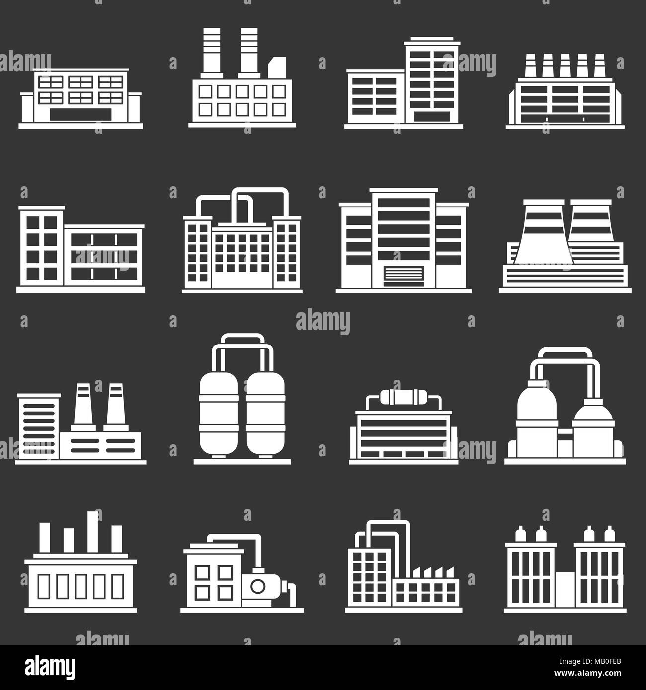 Industrial building icons set grey vector Stock Vector Image & Art - Alamy