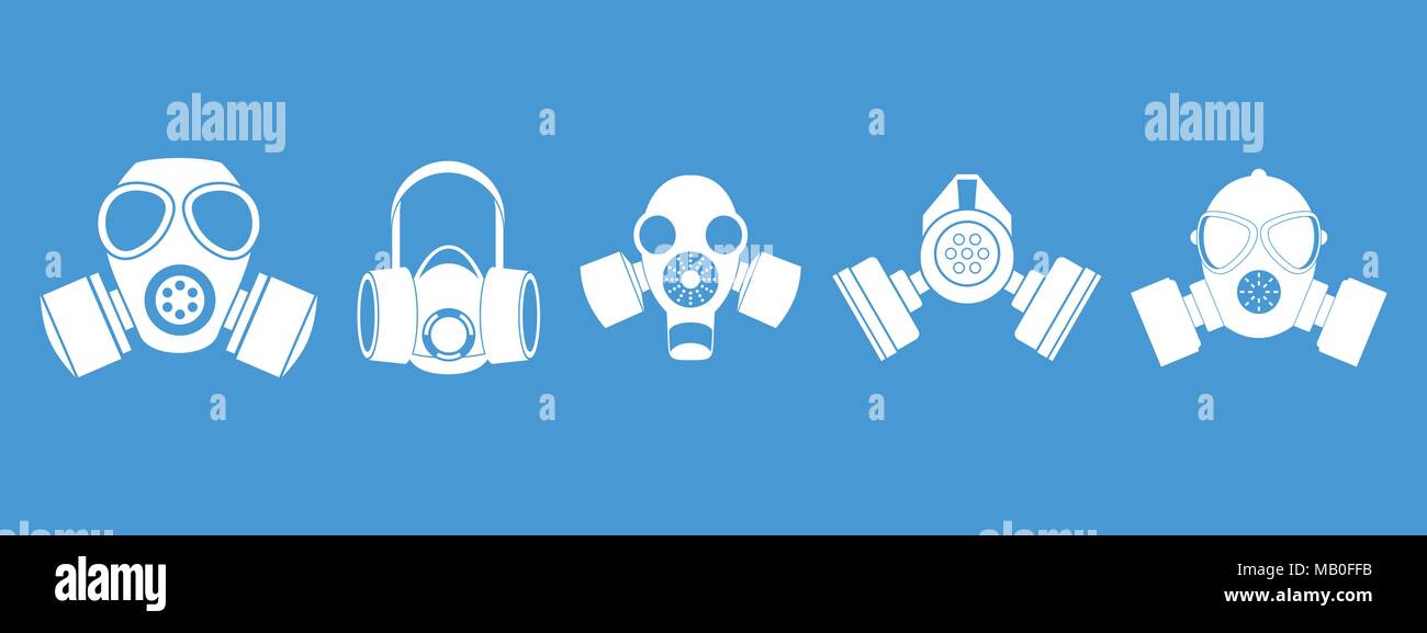 Gas mask icon blue set vector Stock Vector Image & Art - Alamy