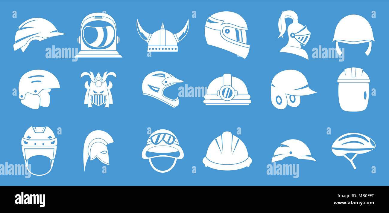 Helmet icon blue set vector Stock Vector Image & Art - Alamy
