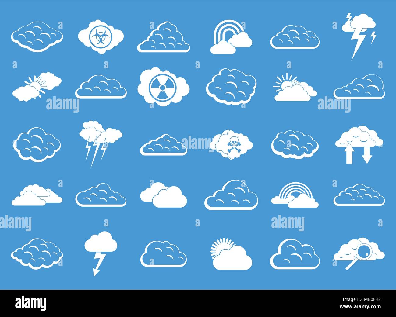 Cloud icon blue set vector Stock Vector Image & Art - Alamy