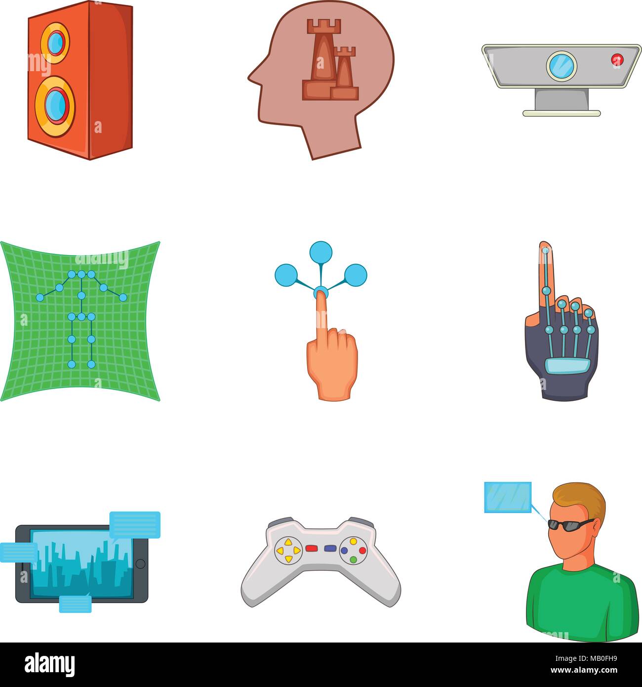 Virtual playground icons set, cartoon style Stock Vector Image & Art ...