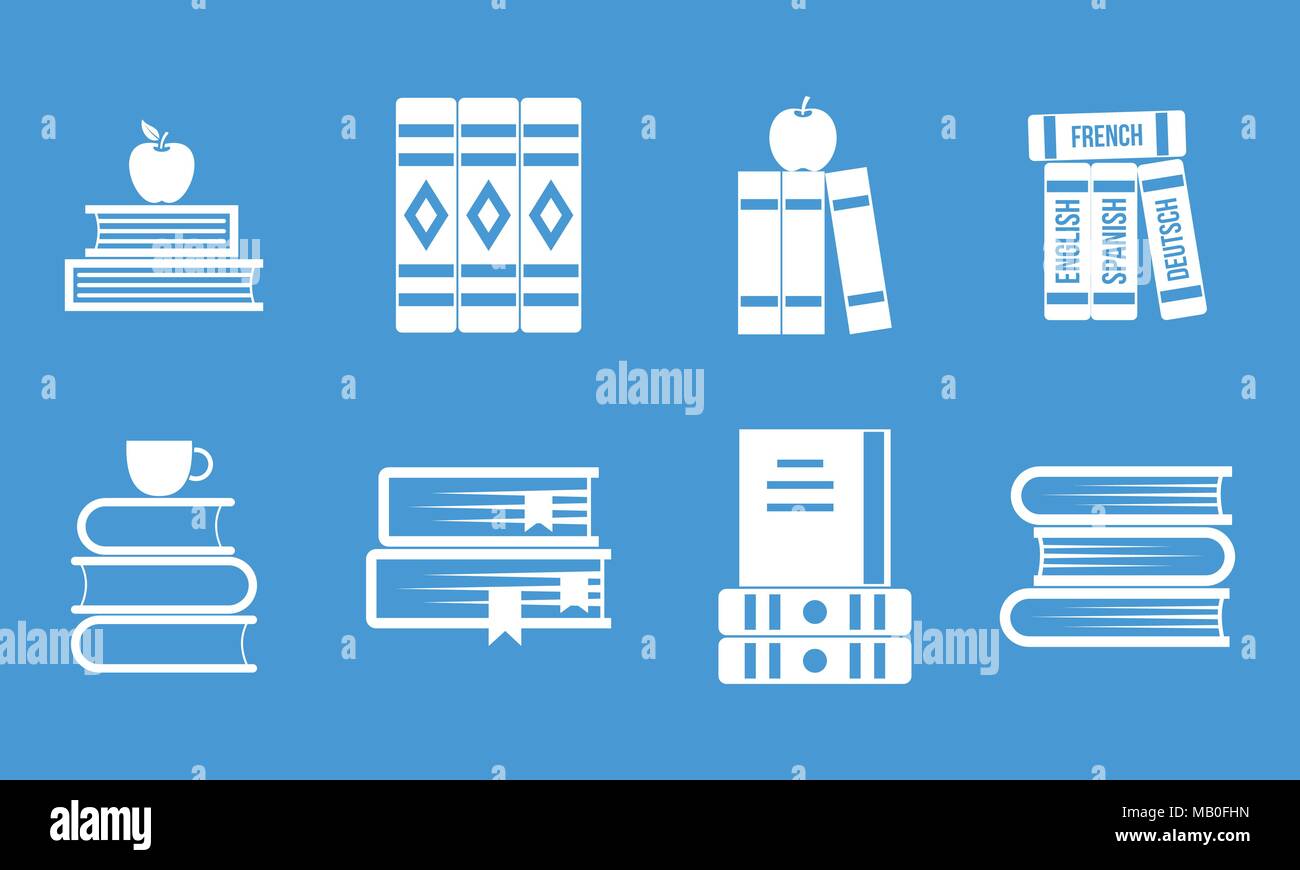 Volume of book icon blue set vector Stock Vector Image & Art - Alamy