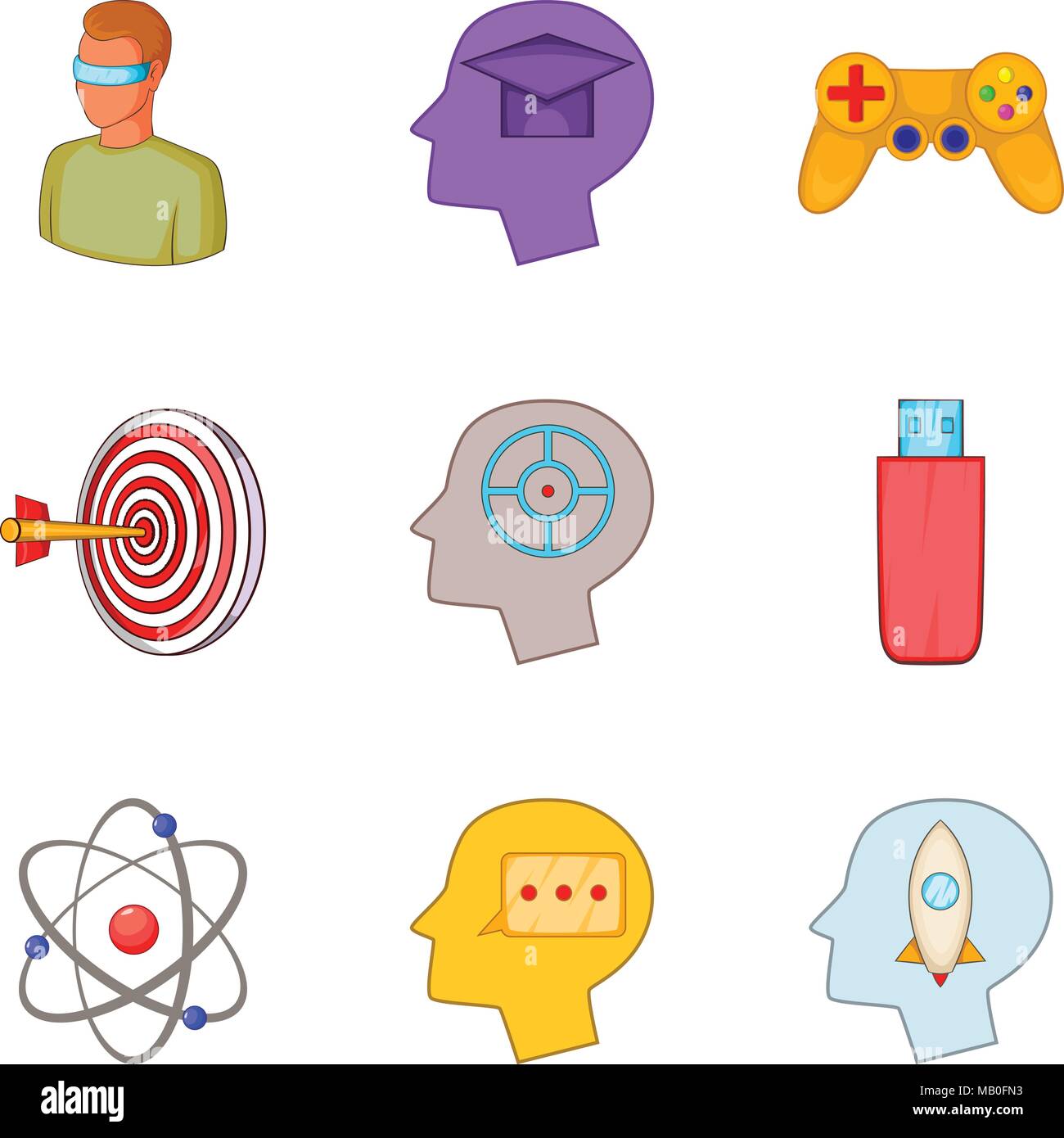 Visual game icons set, cartoon style Stock Vector Image & Art - Alamy