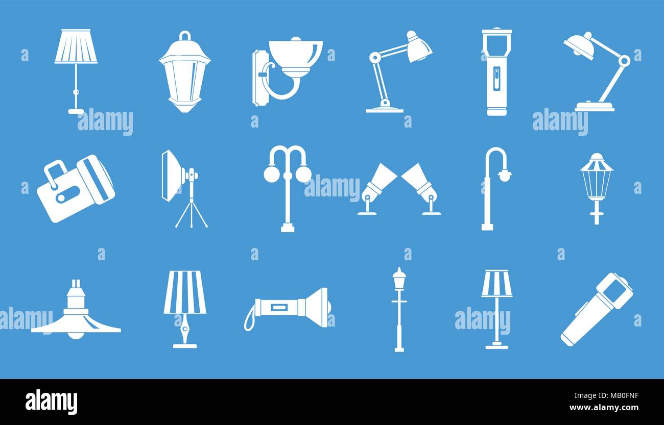 Lamp icon blue set vector Stock Vector Image & Art - Alamy