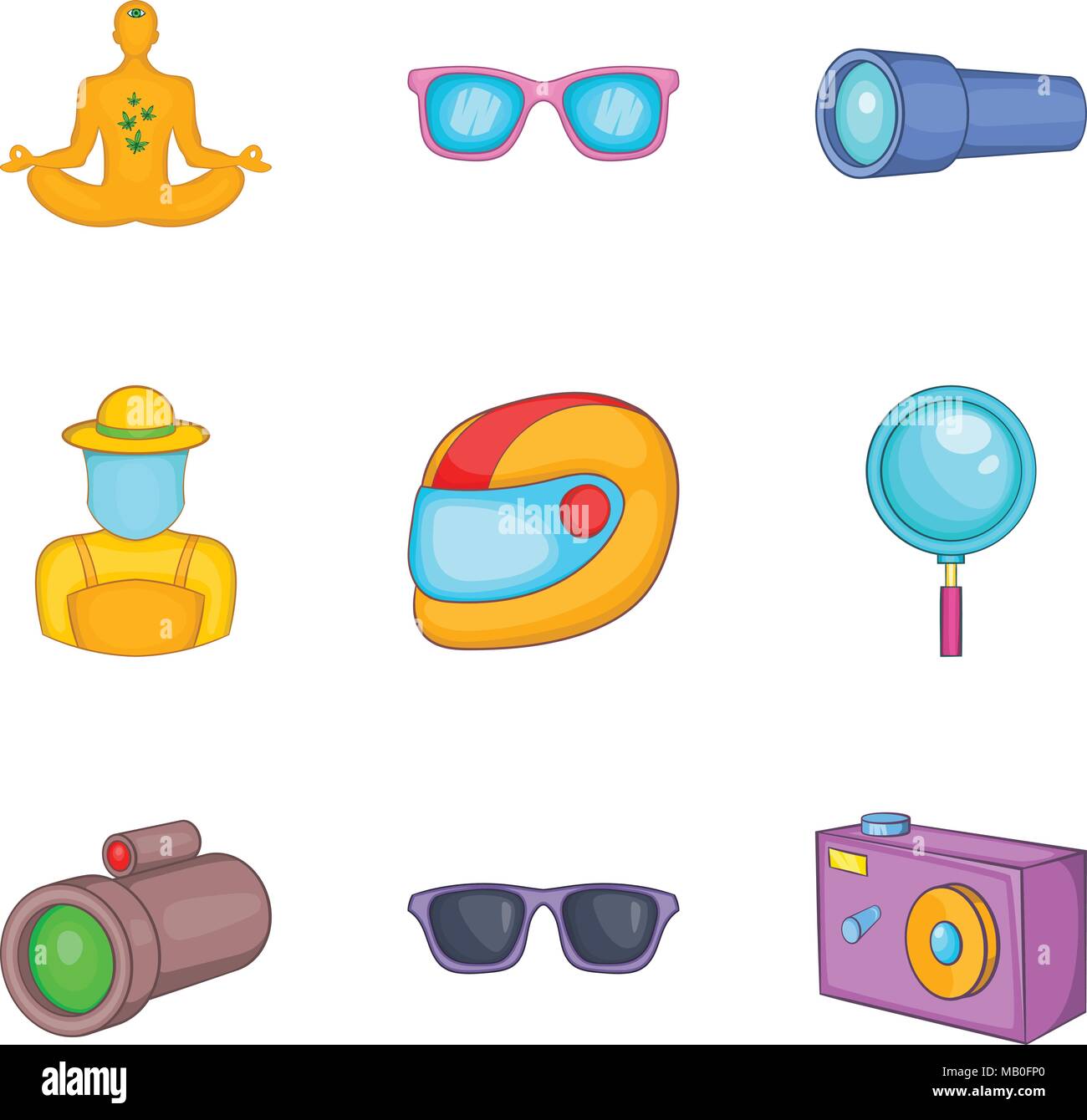 Video perception icons set, cartoon style Stock Vector Image & Art - Alamy