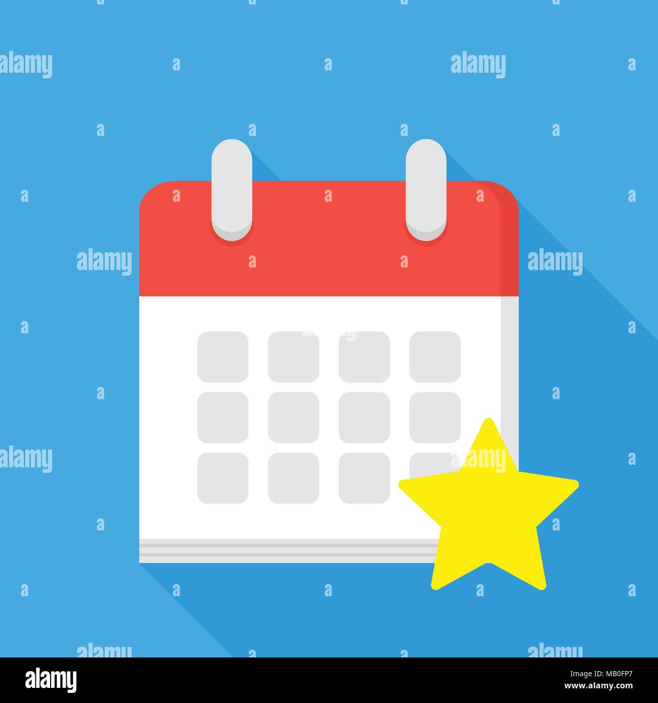 Star calendar icon, flat style Stock Vector Image & Art - Alamy