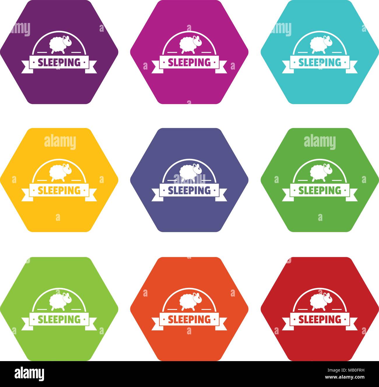 Sleeping sheep icons set 9 vector Stock Vector Image & Art - Alamy