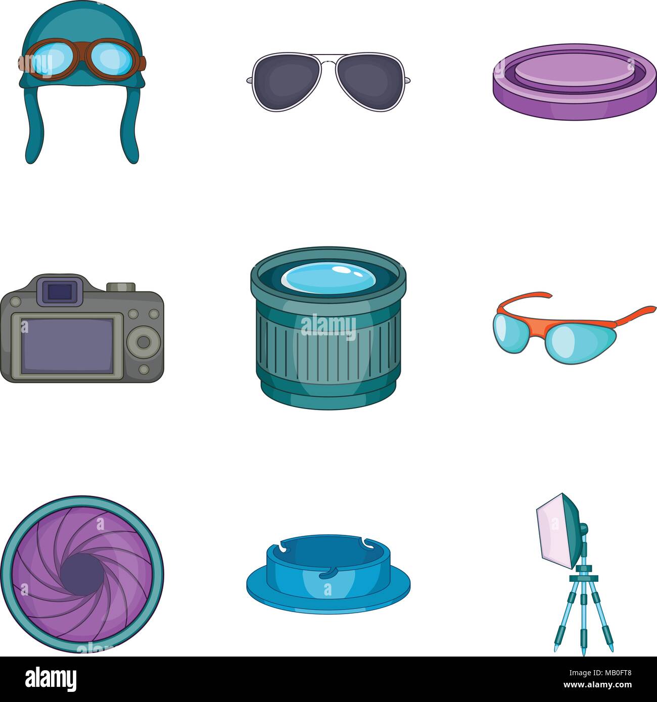 Sense of sight icons set, cartoon style Stock Vector Image & Art - Alamy