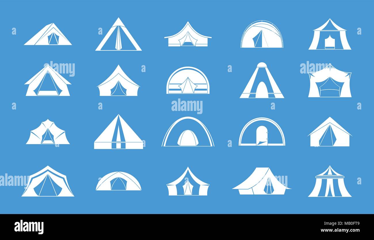 Tent icon blue set vector Stock Vector Image & Art - Alamy