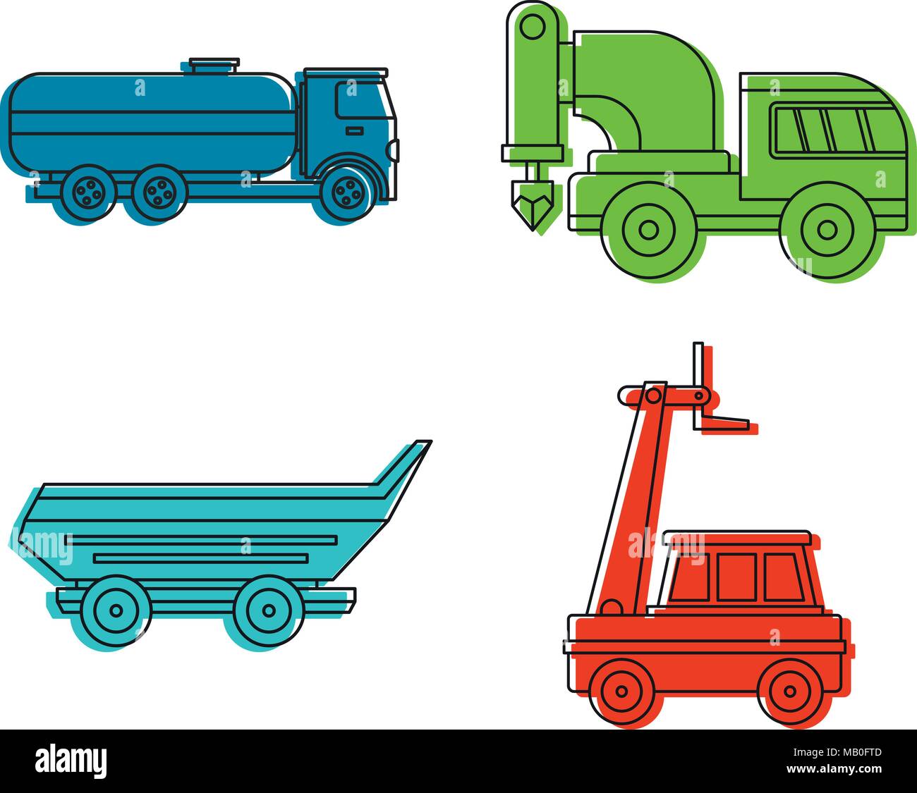Special vehicle icon set, color outline style Stock Vector Image & Art ...
