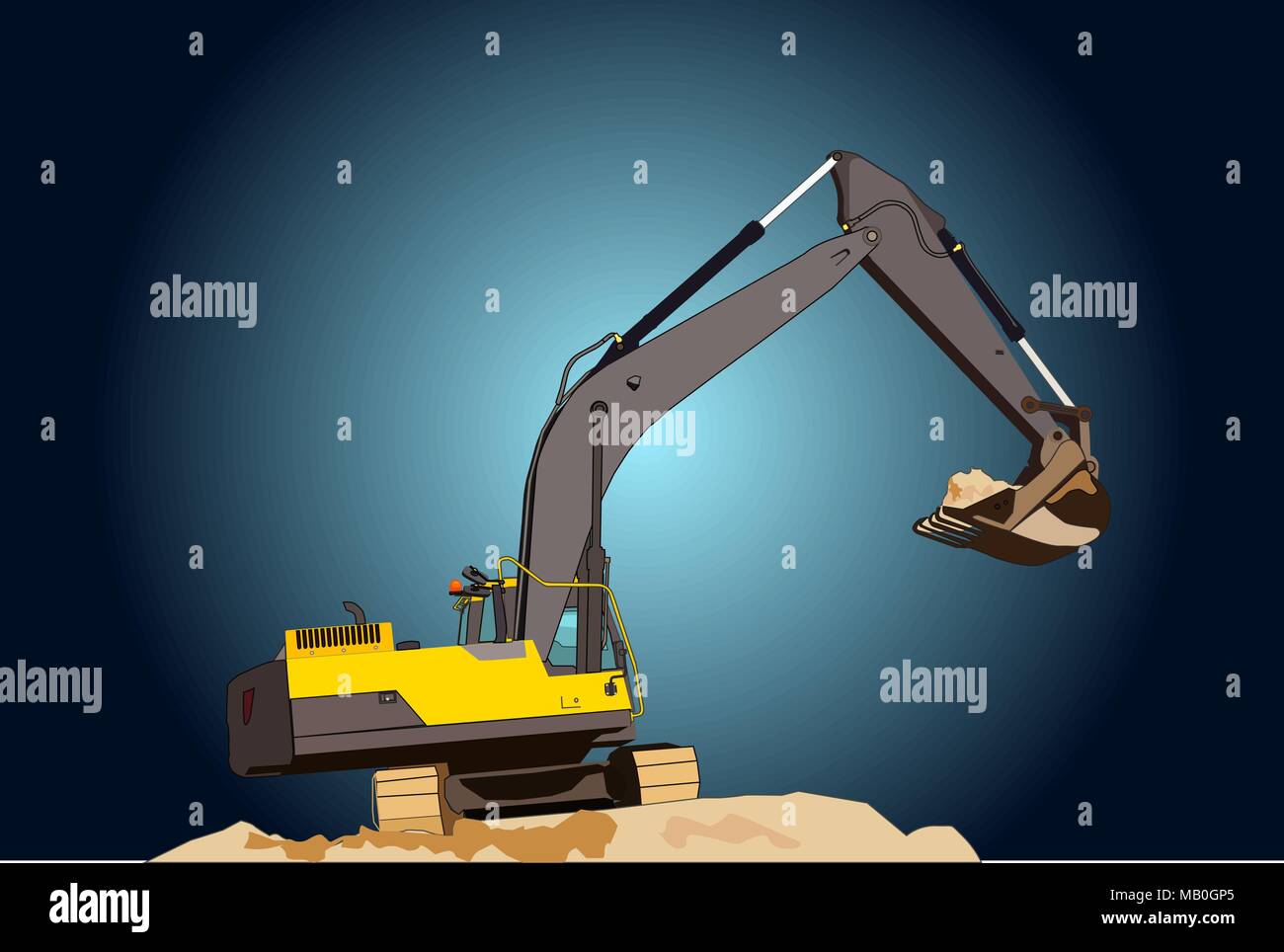 Mine excavator work Stock Vector Images - Alamy