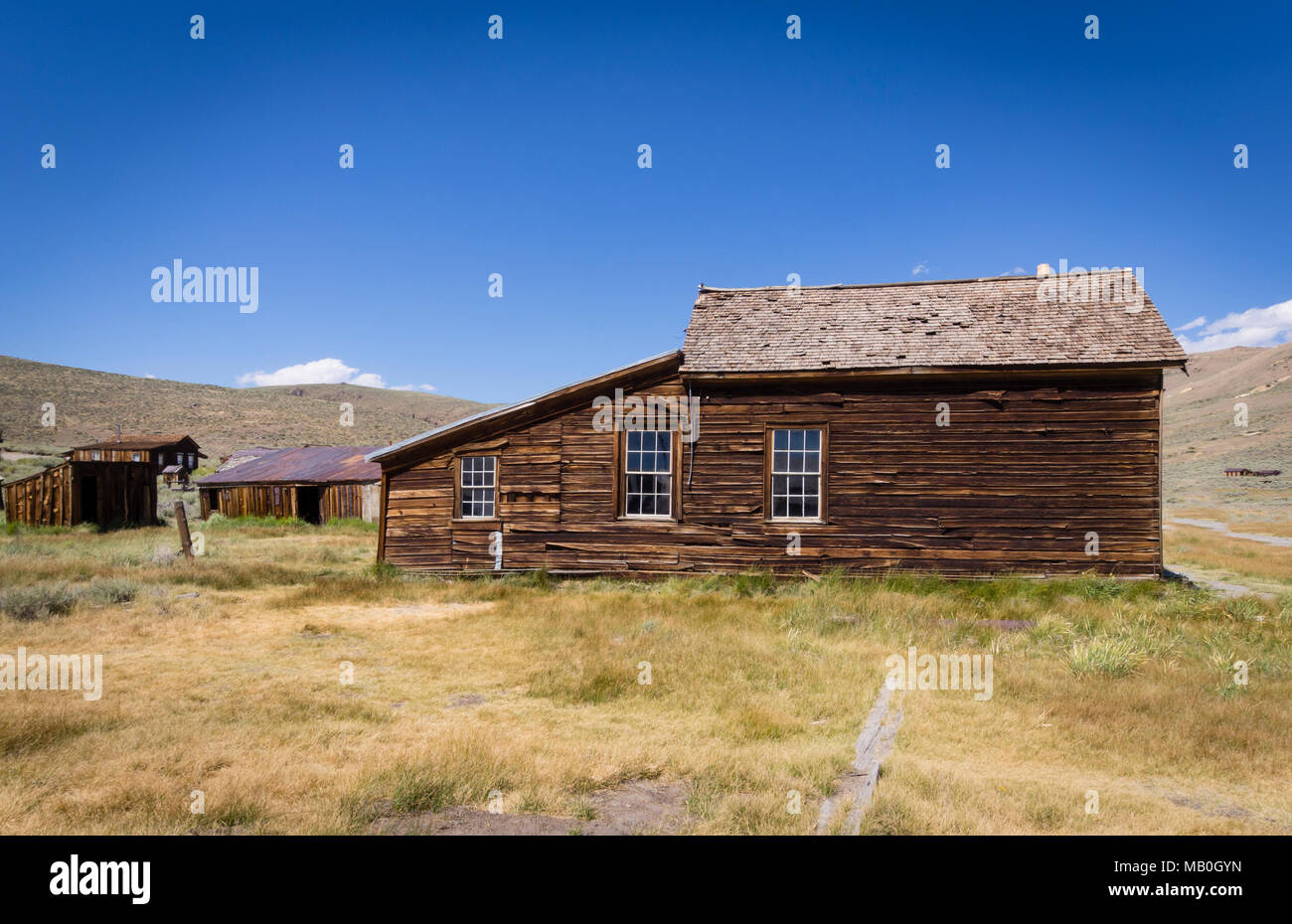 Abandoned desolate buildings at Bodie State Historic Park, a former ...