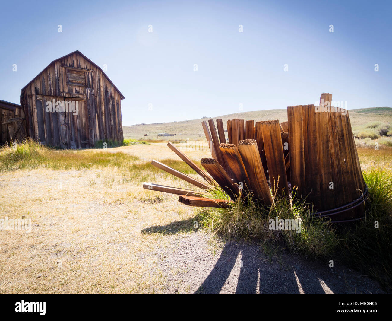 Abandoned desolate barn at Bodie State Historic Park, a former Wild ...