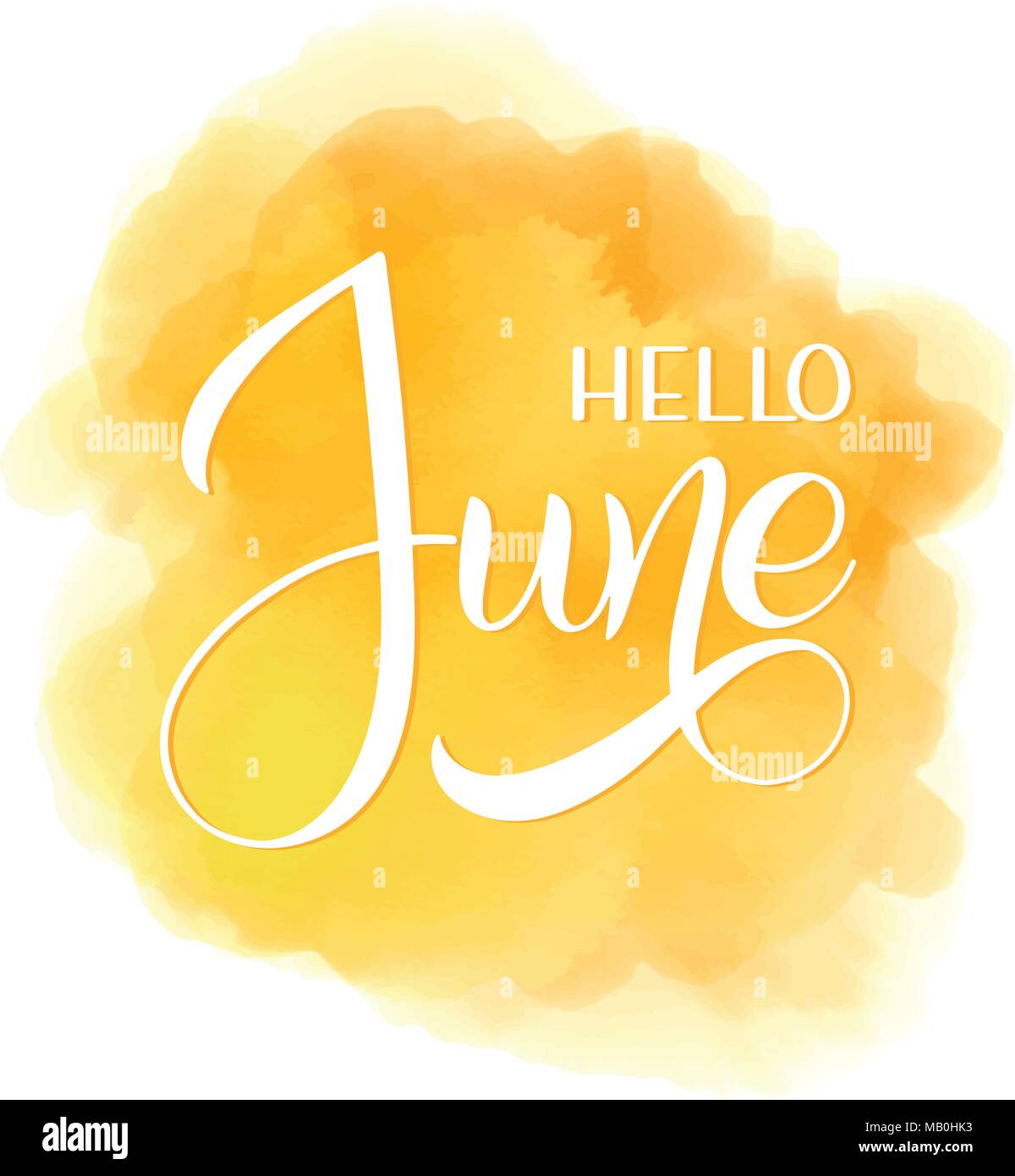 Hello June lettering. Elements for invitations, posters, greeting cards ...