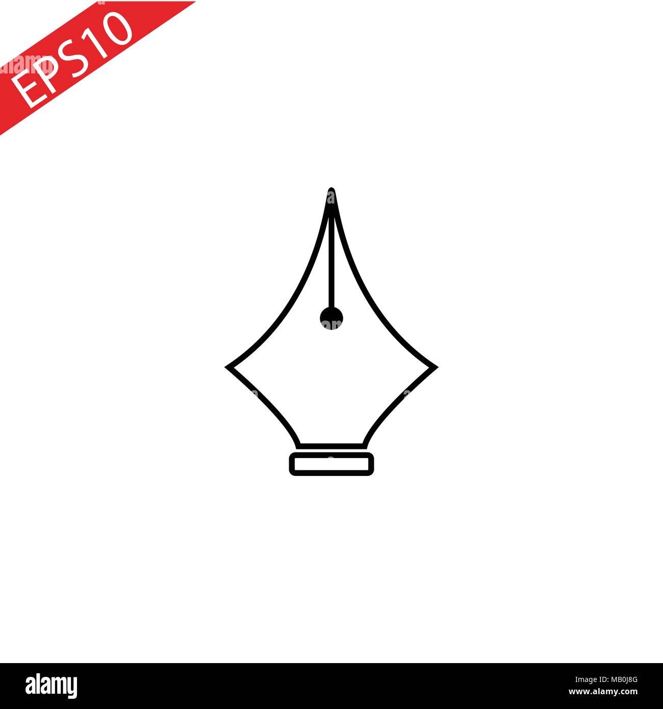 Vector Ink Pen Tip Icon Symbol white background Stock Vector Image ...
