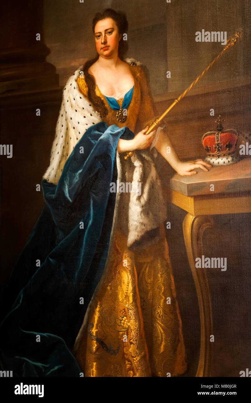 England, Portrait of Queen Anne by Michael Dahl dated 1714 Stock Photo ...