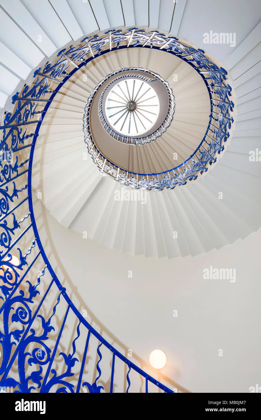 England, London, Greenwich, The Queen's House, Tulip Staircase Stock ...