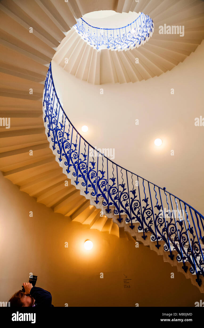 England, London, Greenwich, The Queen's House, Tulip Staircase Stock ...