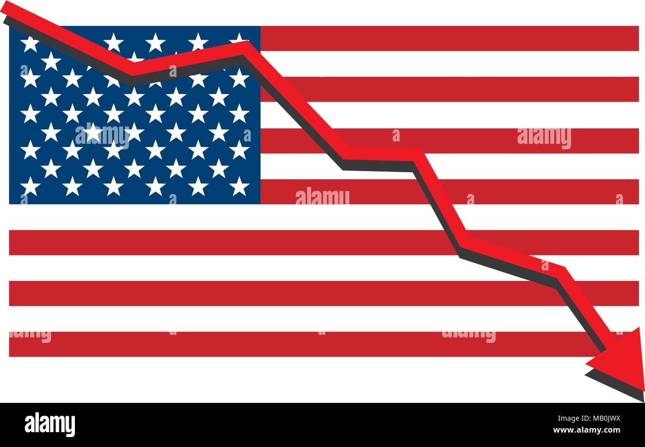 Usa crisis financial stock down shares flag america Stock Vector Images ...
