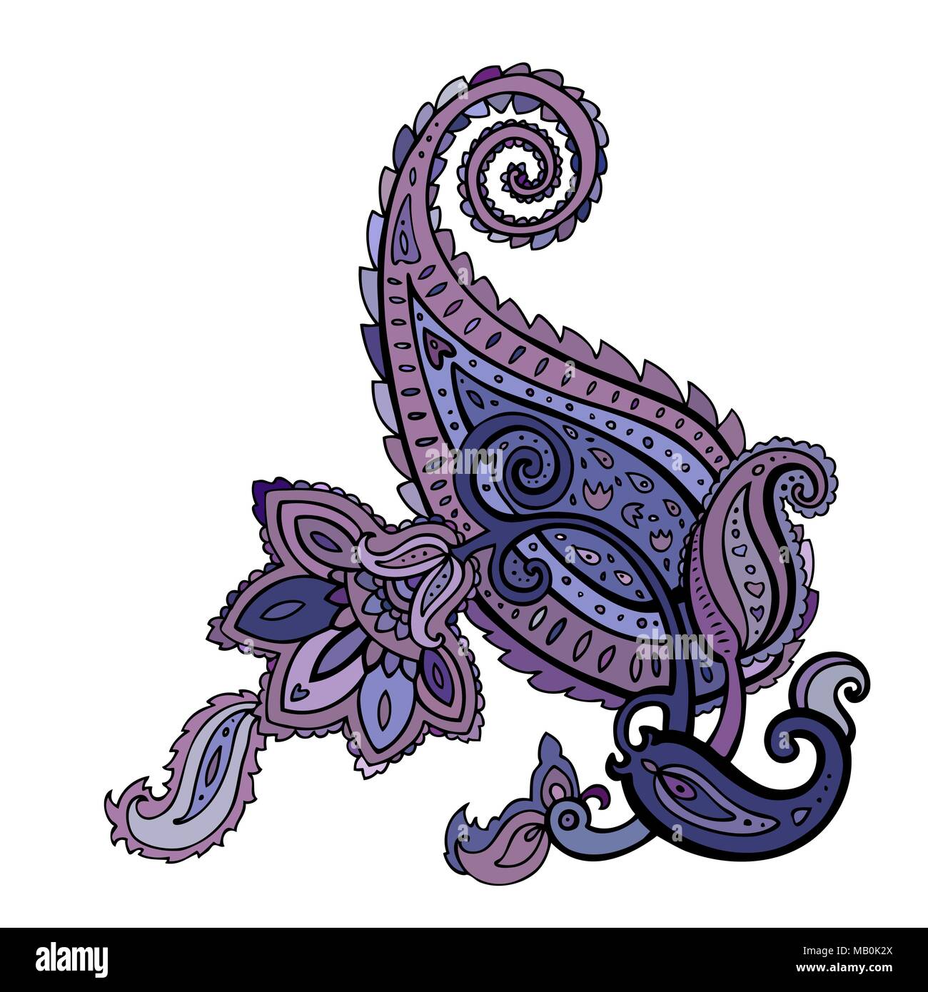 Paisley. Hand Drawn Boho ornament. Vector illustration Stock Vector ...