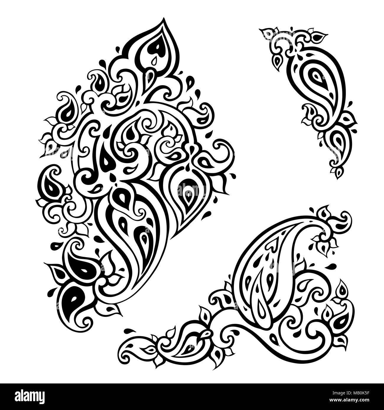 Paisley background. Hand Drawn ornament. Vector illustration Stock ...