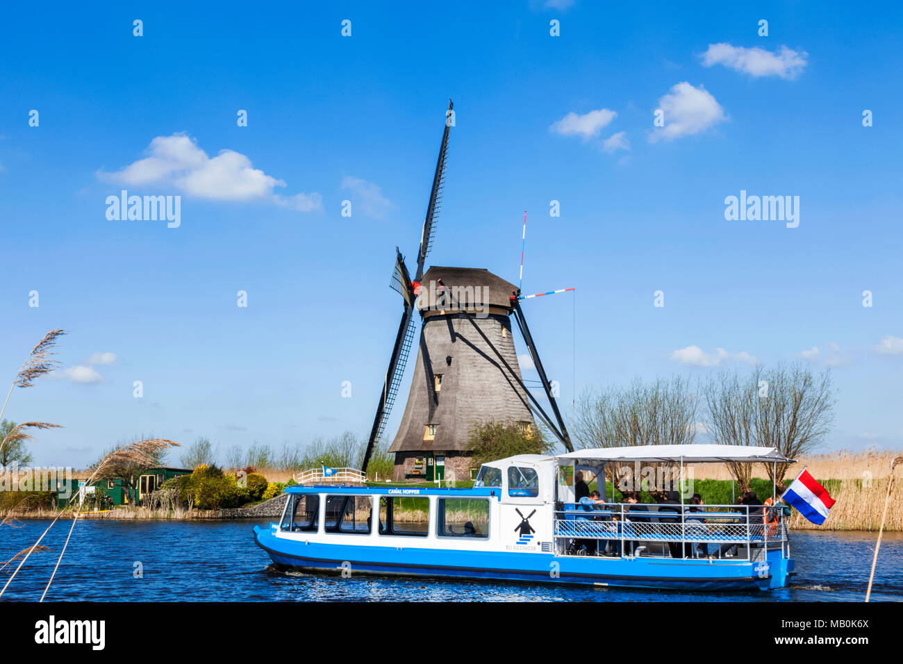 Europe, Netherlands, Alblasserdam, Kinderdijk, Windmills Stock Photo ...