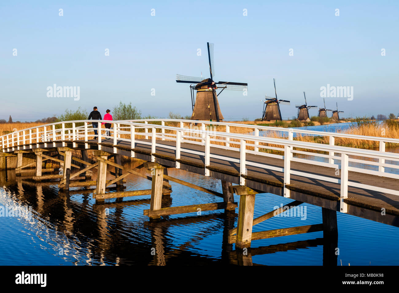 Europe, Netherlands, Alblasserdam, Kinderdijk, Windmills Stock Photo ...