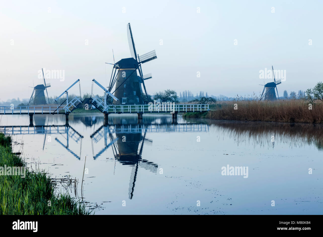 Europe, Netherlands, Alblasserdam, Kinderdijk, Windmills Stock Photo ...