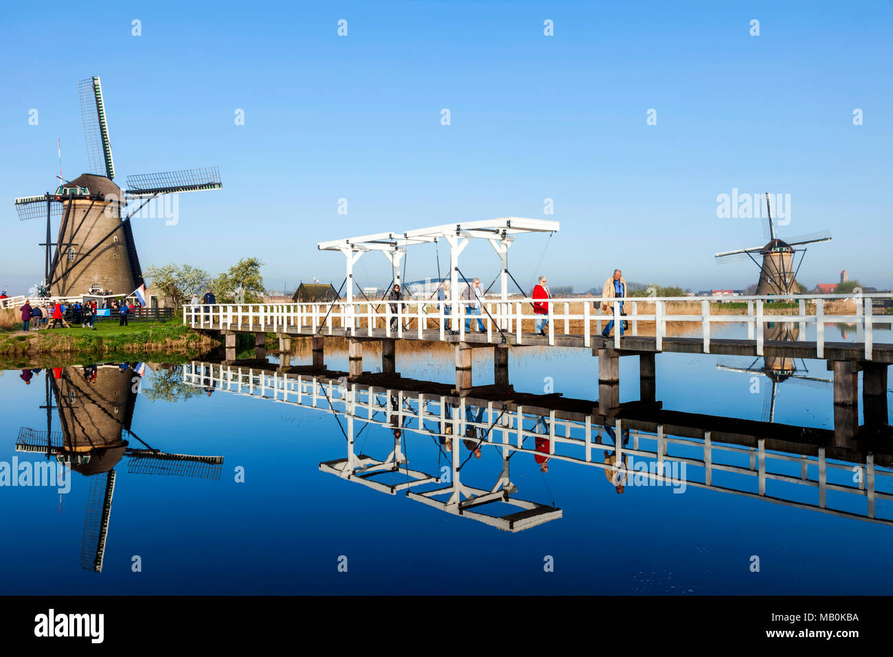 Europe, Netherlands, Alblasserdam, Kinderdijk, Windmills Stock Photo ...