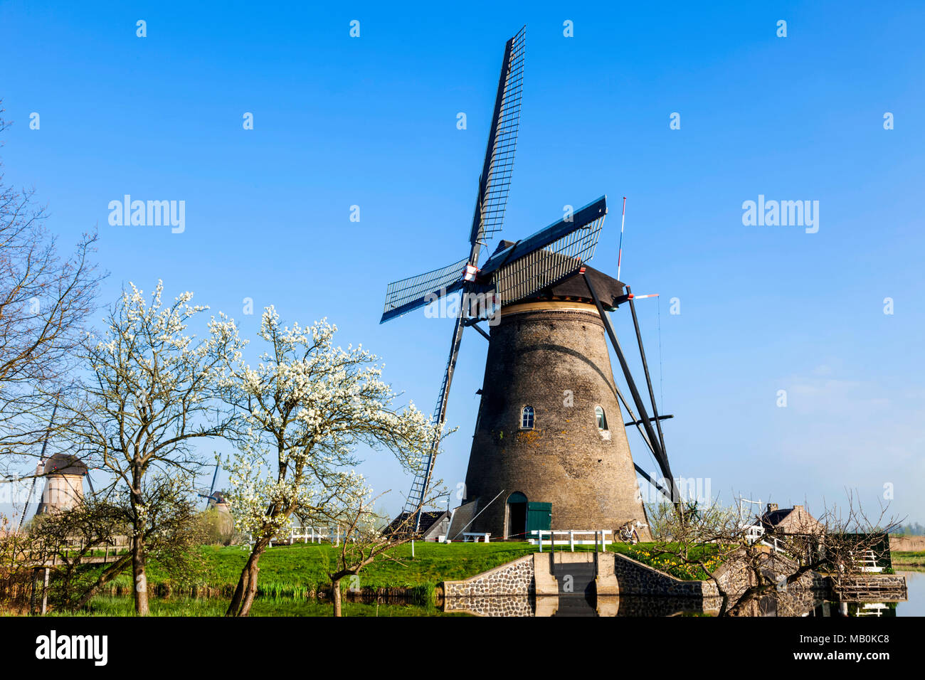 Europe, Netherlands, Alblasserdam, Kinderdijk, Windmills Stock Photo ...