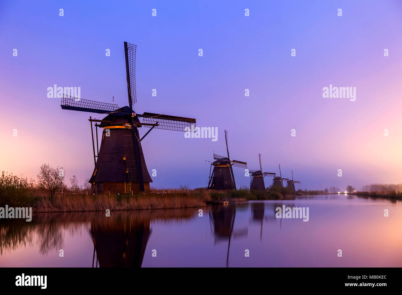 Europe, Netherlands, Alblasserdam, Kinderdijk, Windmills Stock Photo ...