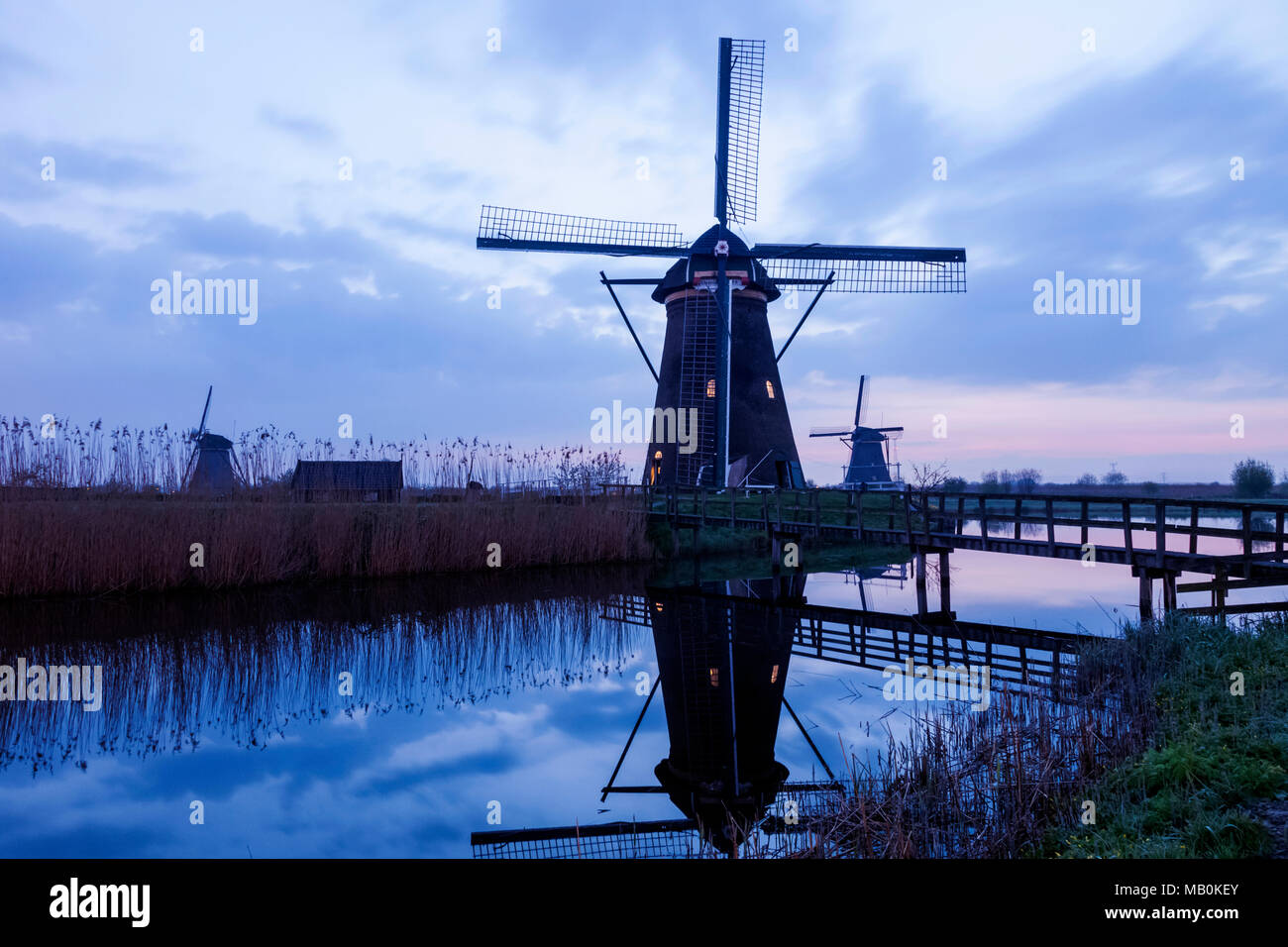 Europe, Netherlands, Alblasserdam, Kinderdijk, Windmills Stock Photo ...