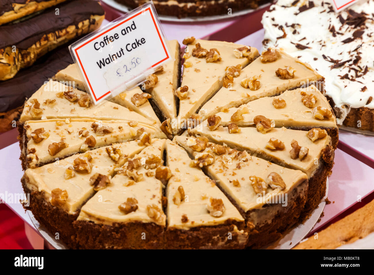 Display of coffee and walnut cake hi-res stock photography and images ...