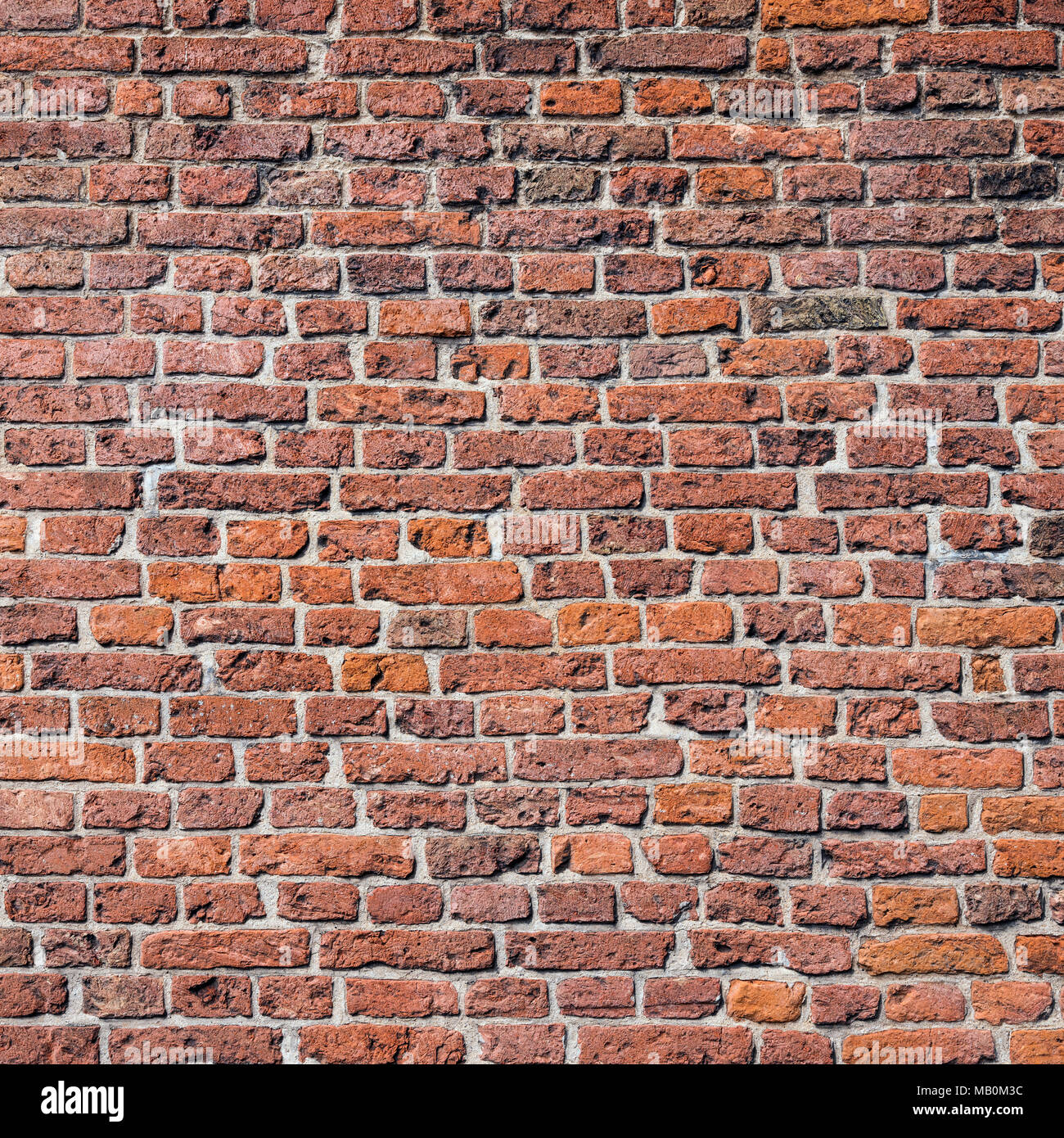 part of old medieval red brick masonry of wall Stock Photo - Alamy