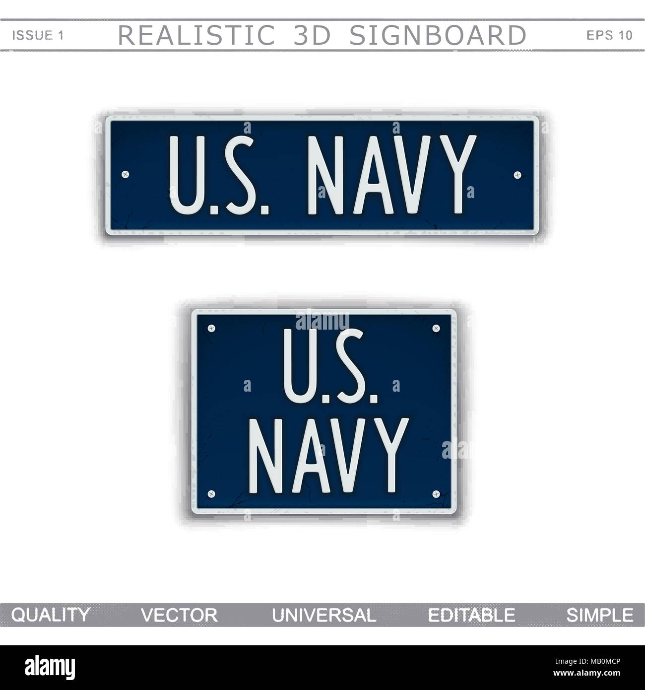 Navy Lettering