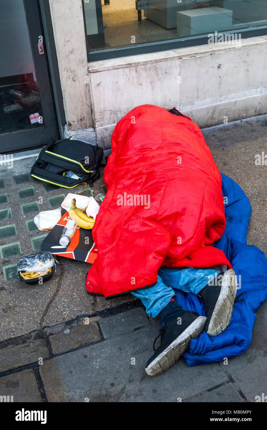 England, London, Soho, Rough Sleeper Stock Photo - Alamy