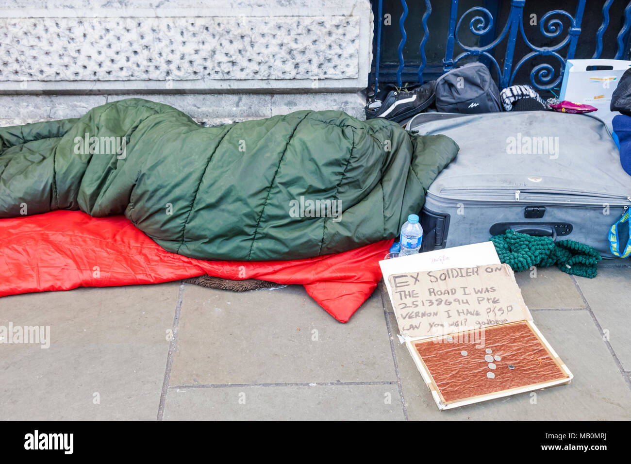 England, London, Soho, Rough Sleeper Stock Photo - Alamy
