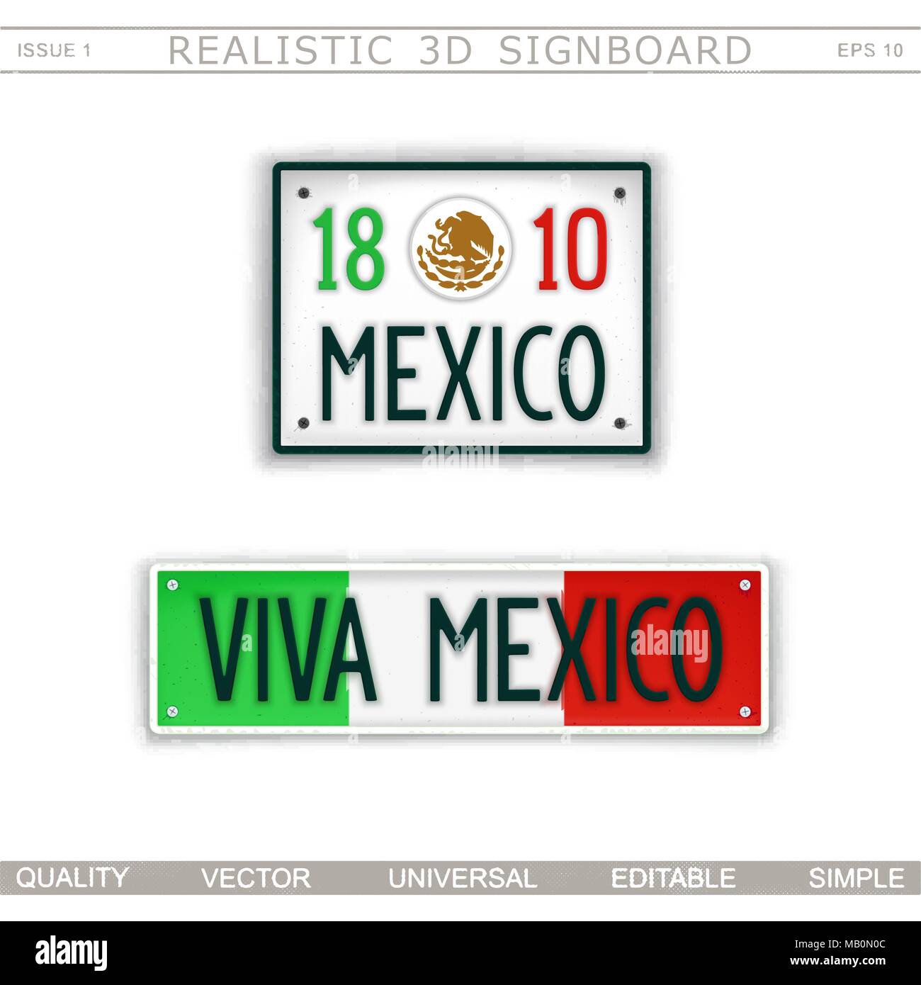 Mexico license plate Stock Vector Images - Alamy