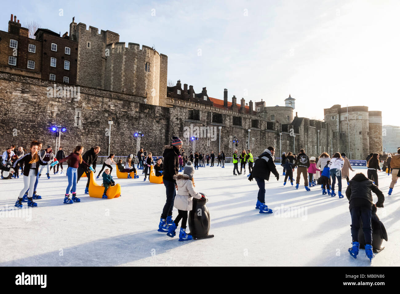 England, London, Tower of London, Ice Skating Stock Photo - Alamy
