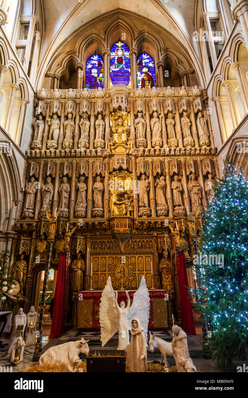 England, London, Southwark, Southwark Cathedral, Nativity Scene and The ...