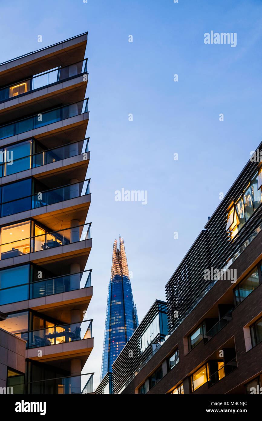 England, London, Southwark, Modern Apartments and The Shard Stock Photo ...