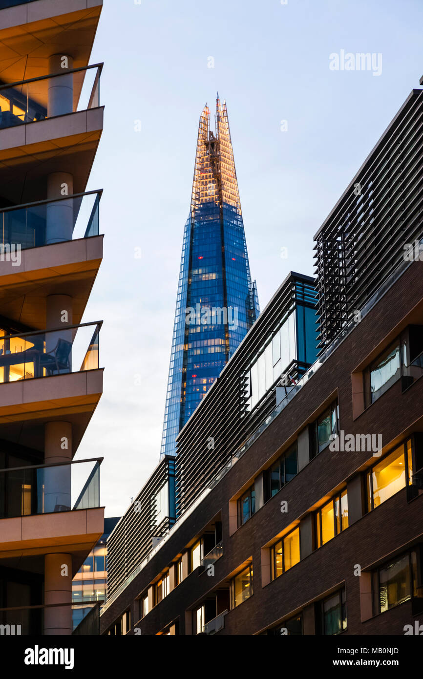 England, London, Southwark, Modern Apartments and The Shard Stock Photo ...