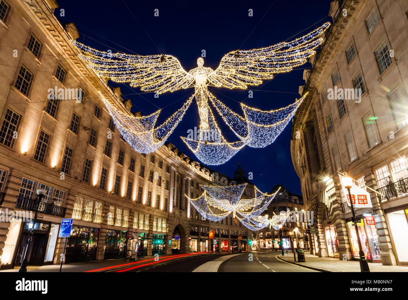 England, London, Regent Street, Christmas Lights Stock Photo - Alamy